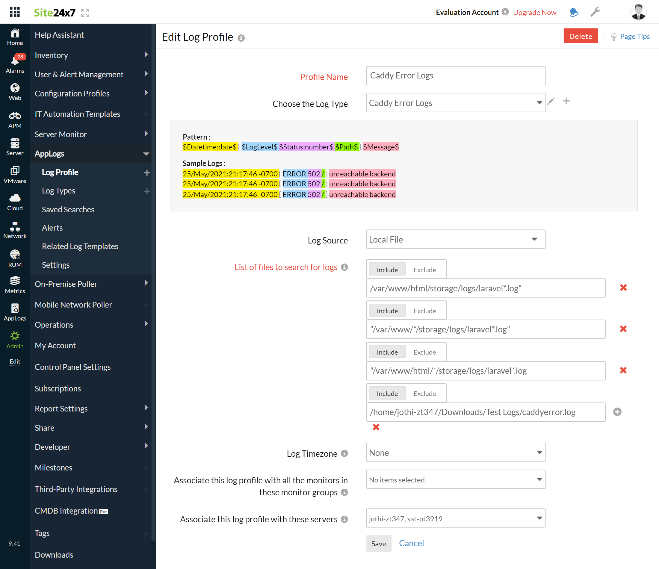 Caddy Error Logs Log Management For Caddy Error Logs Site24x7