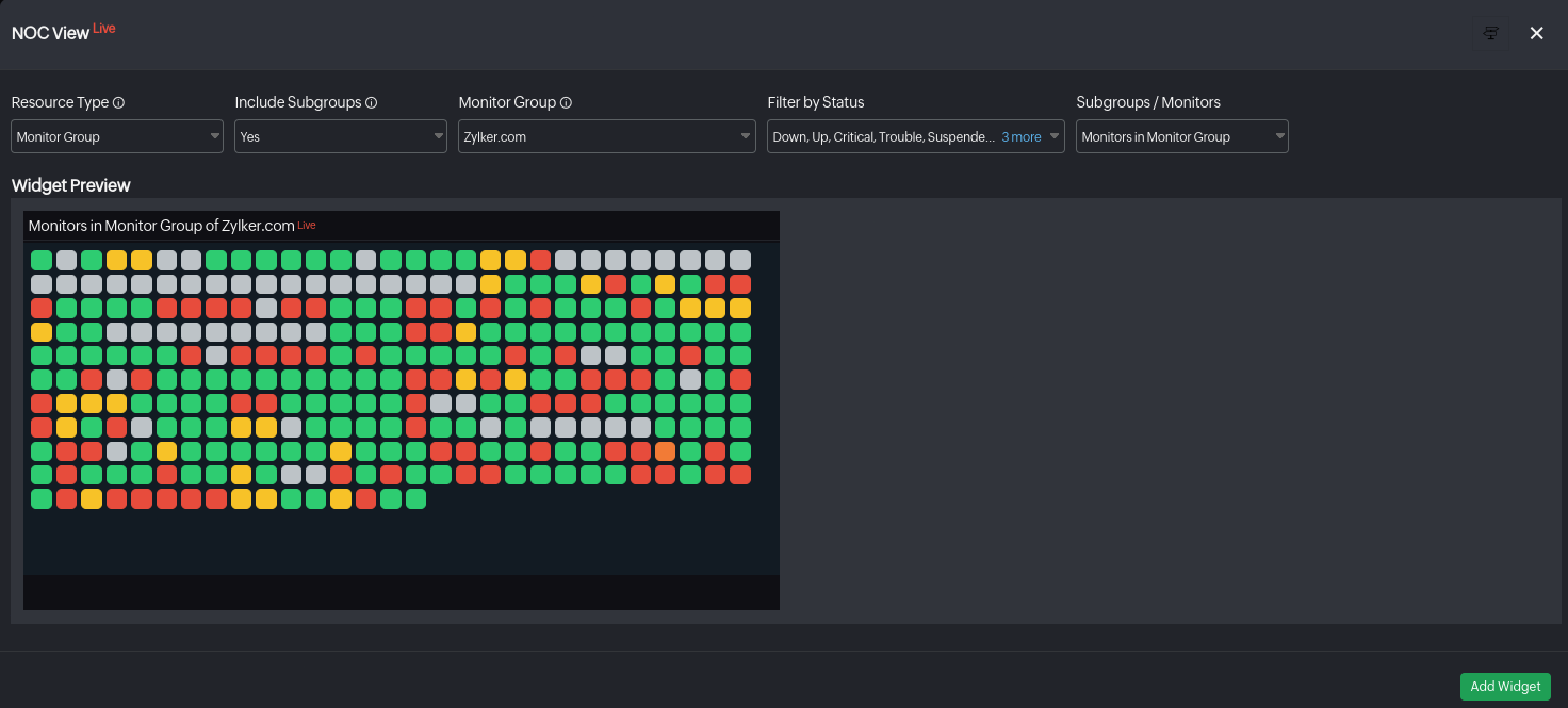 Custom Dashboard | Online Help Site24x7