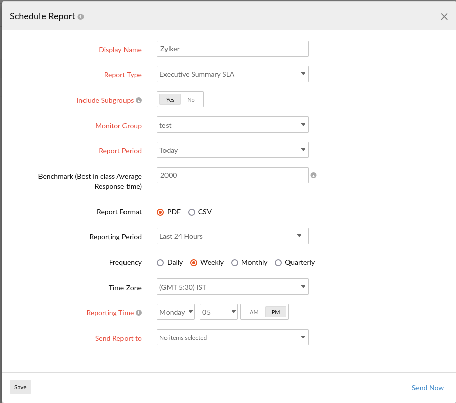 Scheduled Reports | Online Help Site24x7