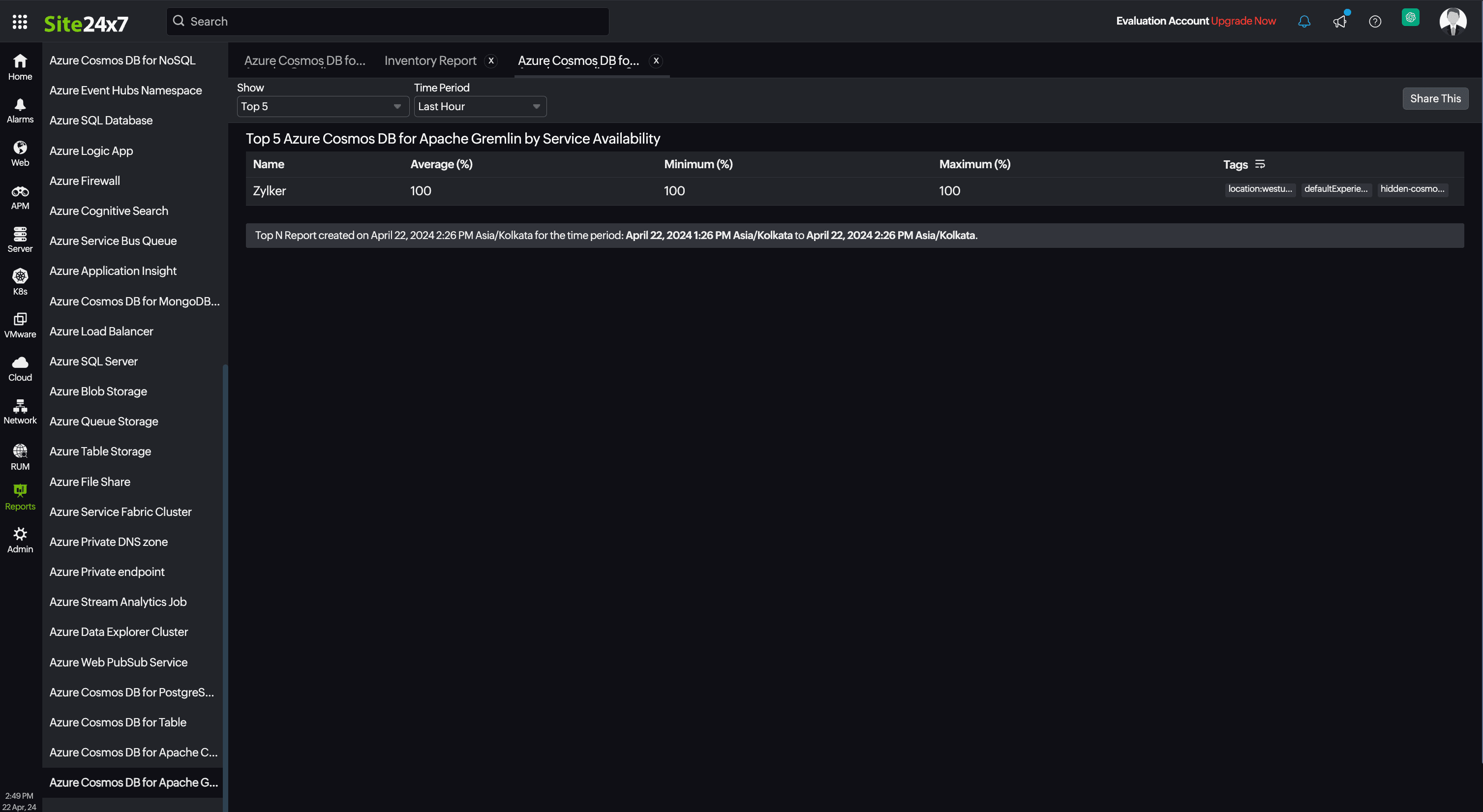 Azure Cosmos DB for Apache Gremlin monitoring integration Azure Cosmos DB for Apache Gremlin monitoring integration