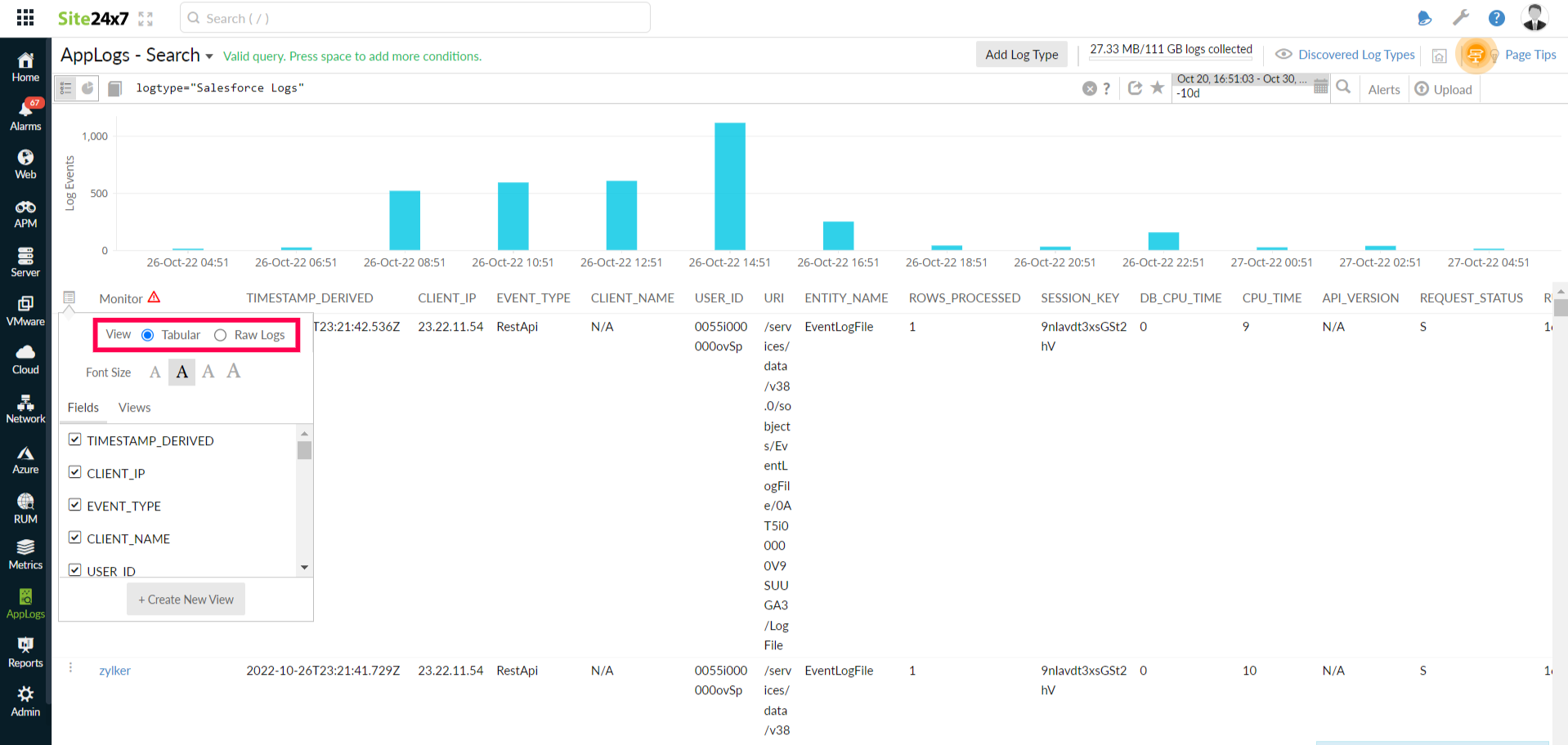 AppLogs Monitoring | Online Help Site24x7