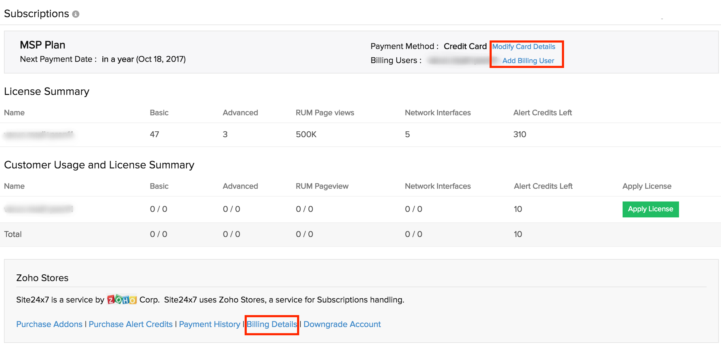 Subscriptions | MSP Guide Site24x7