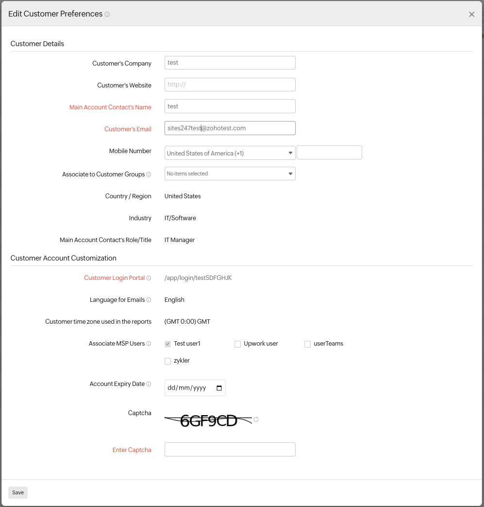 Customer Management | MSP Guide Site24x7