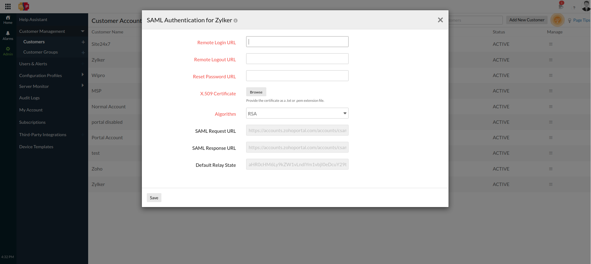 Customer Management | MSP Guide Site24x7