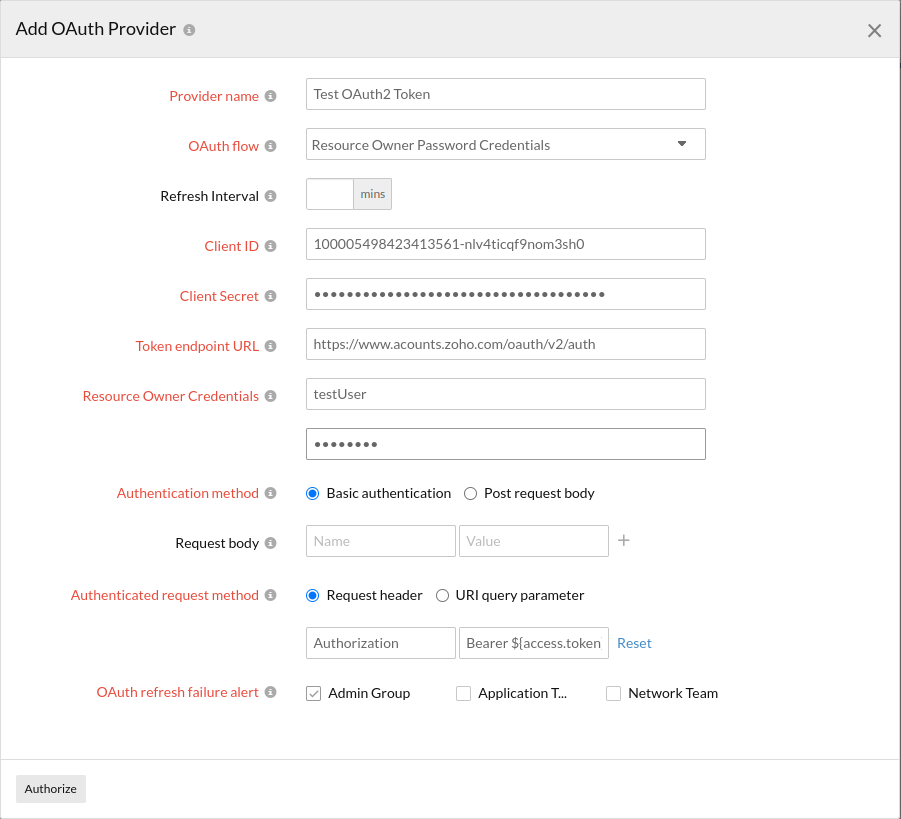 OAuth Providers | Online Help Site24x7