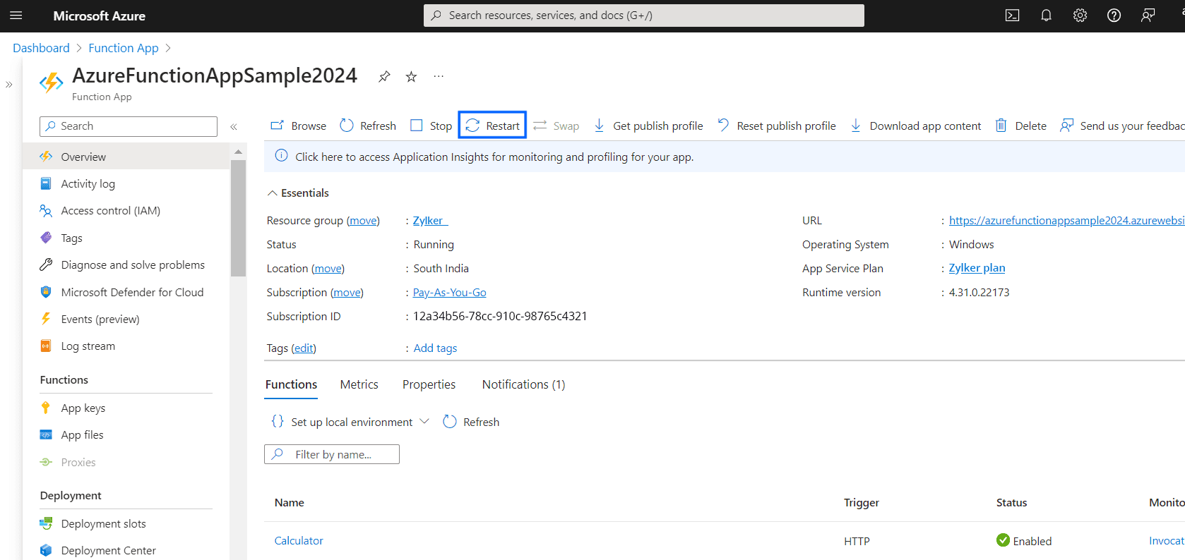 Configure The Apm Agent In Azure Functions Online Help Site24x7