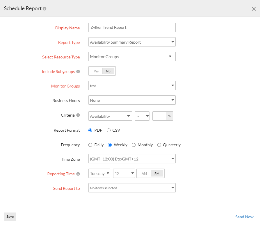 Scheduled Reports | Online Help Site24x7
