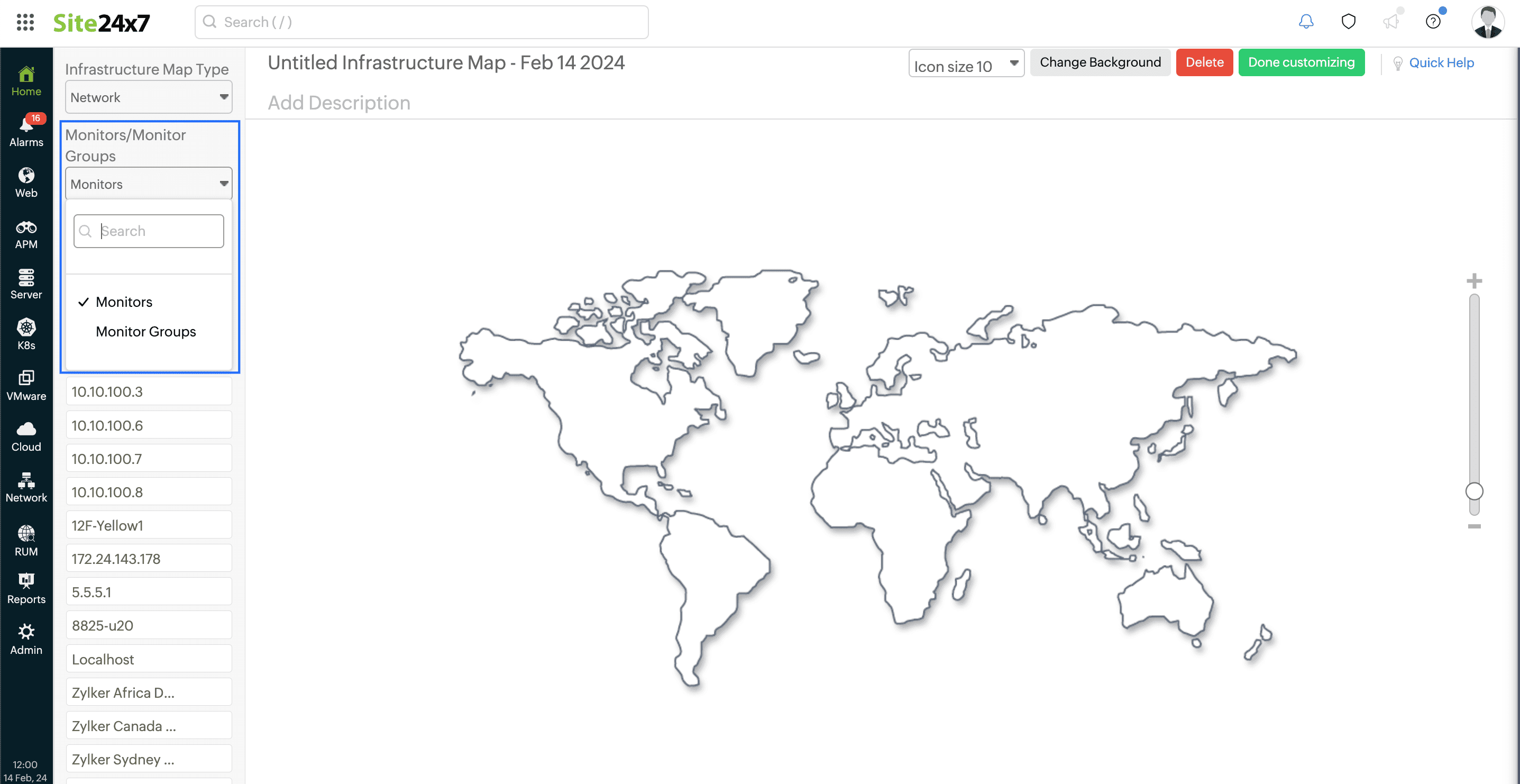 Topology Maps | Online Help Site24x7