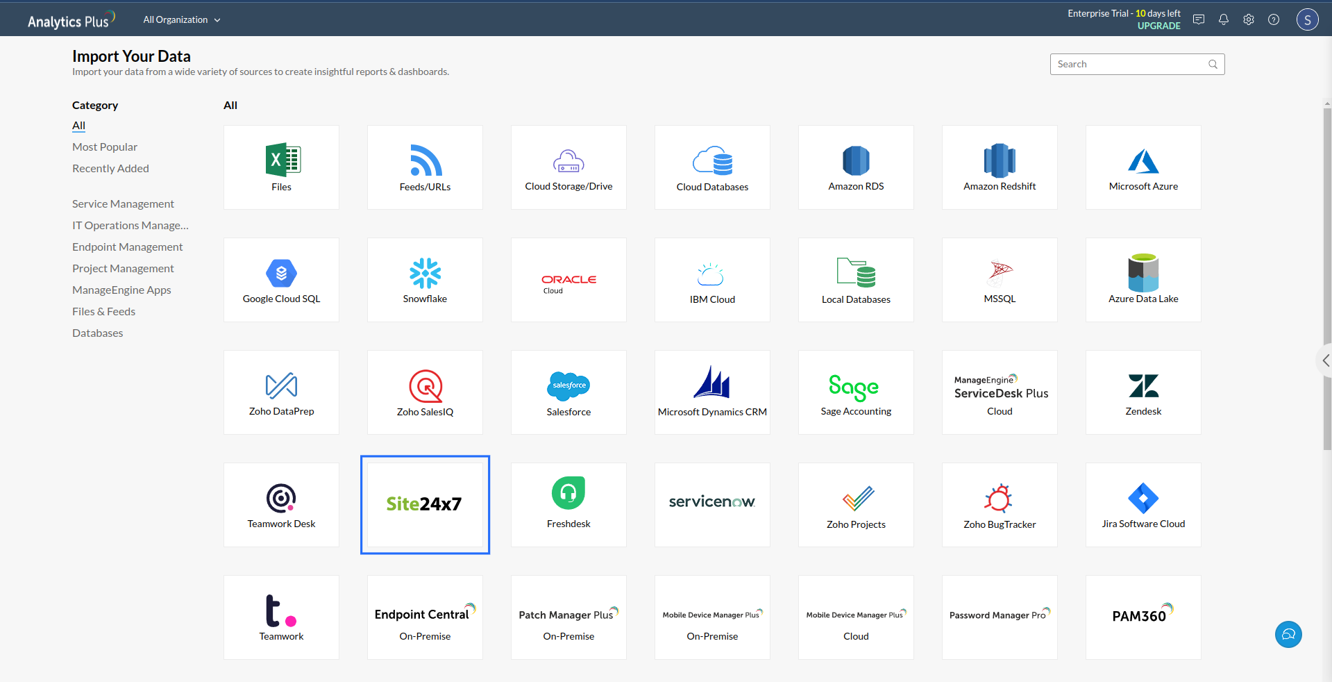 ManageEngine Analytics Plus | Online Help Site24x7