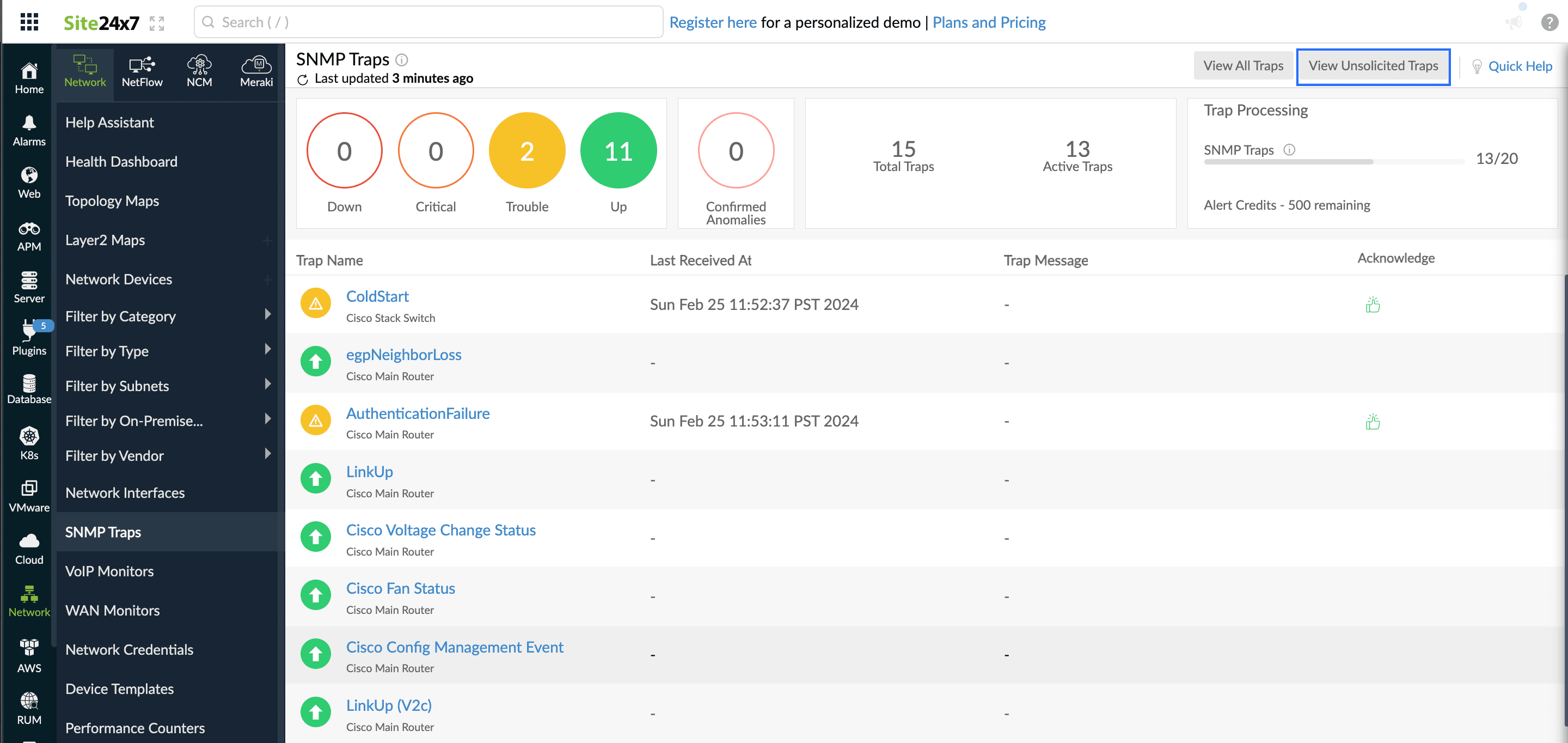 SNMP trap processing | Online help Site24x7