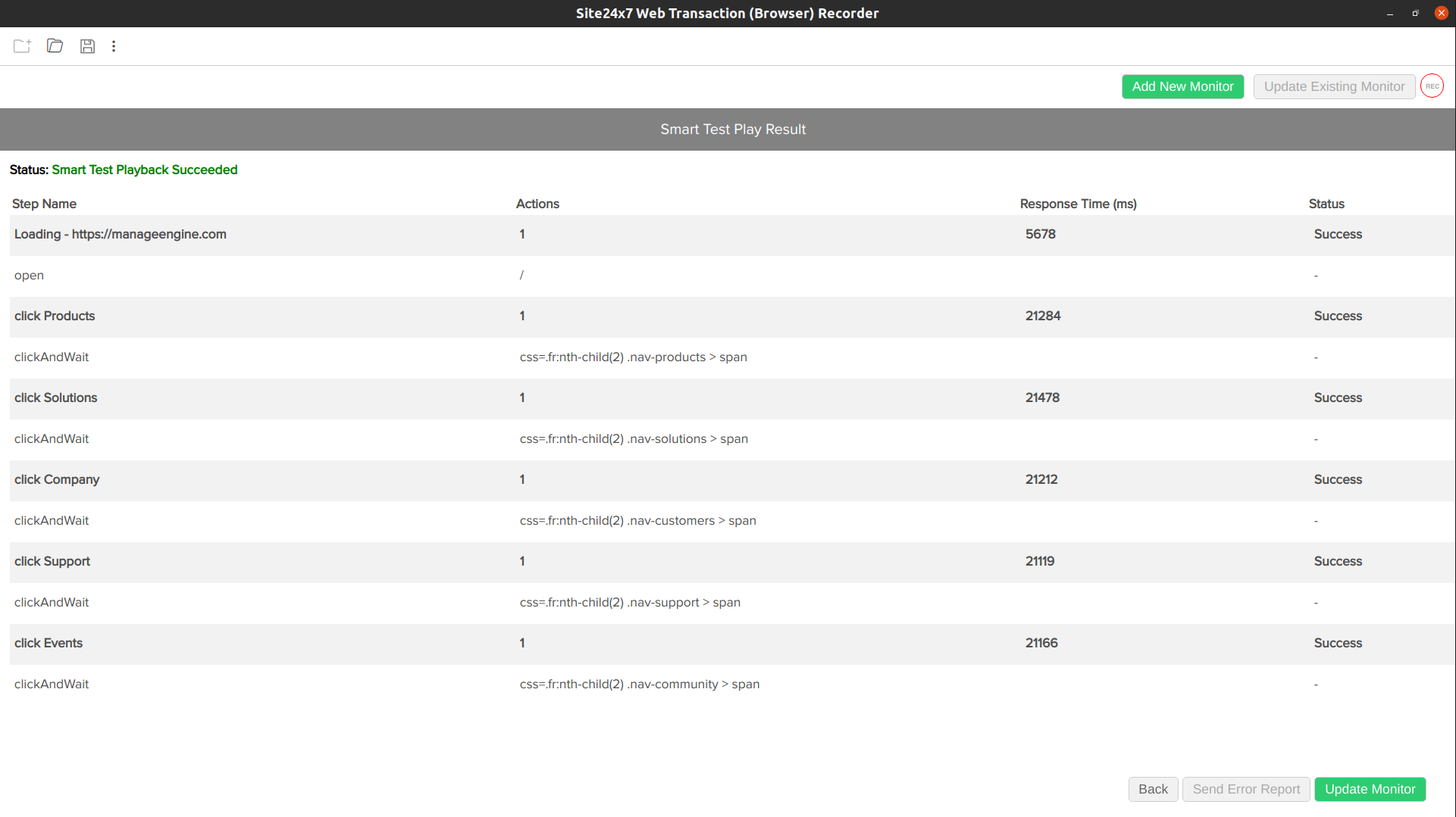 Add a Synthetic Browser Check | Online Help Site24x7