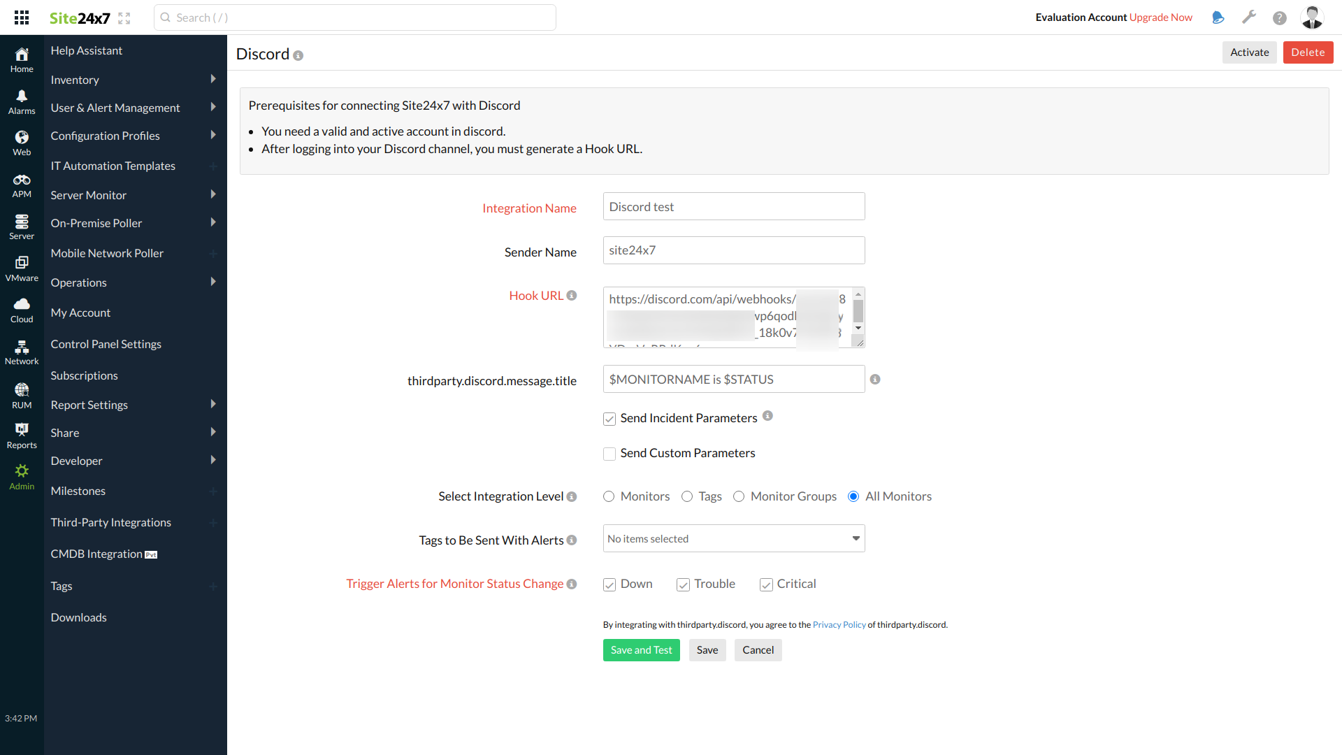 Discord | Online Help Site24x7