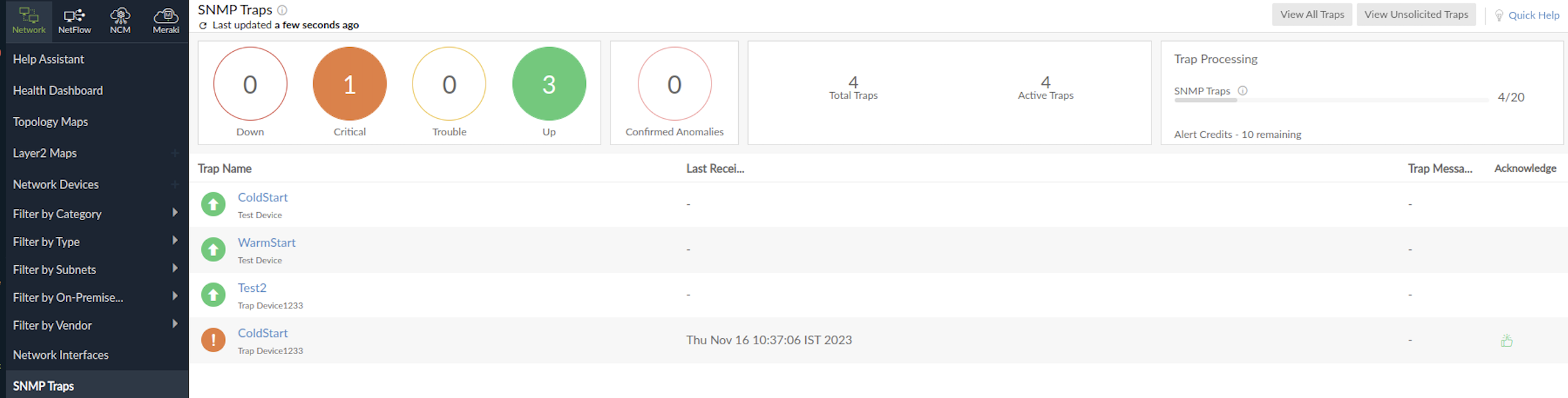SNMP Trap Processing | Online Help Site24x7
