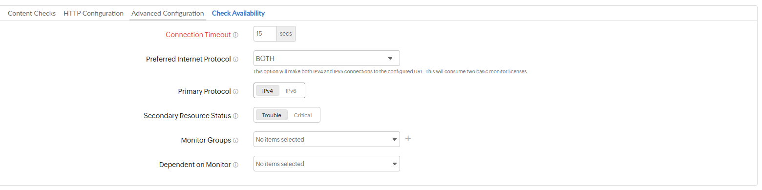 Add an Uptime Check for a Website | Online Help Site24x7